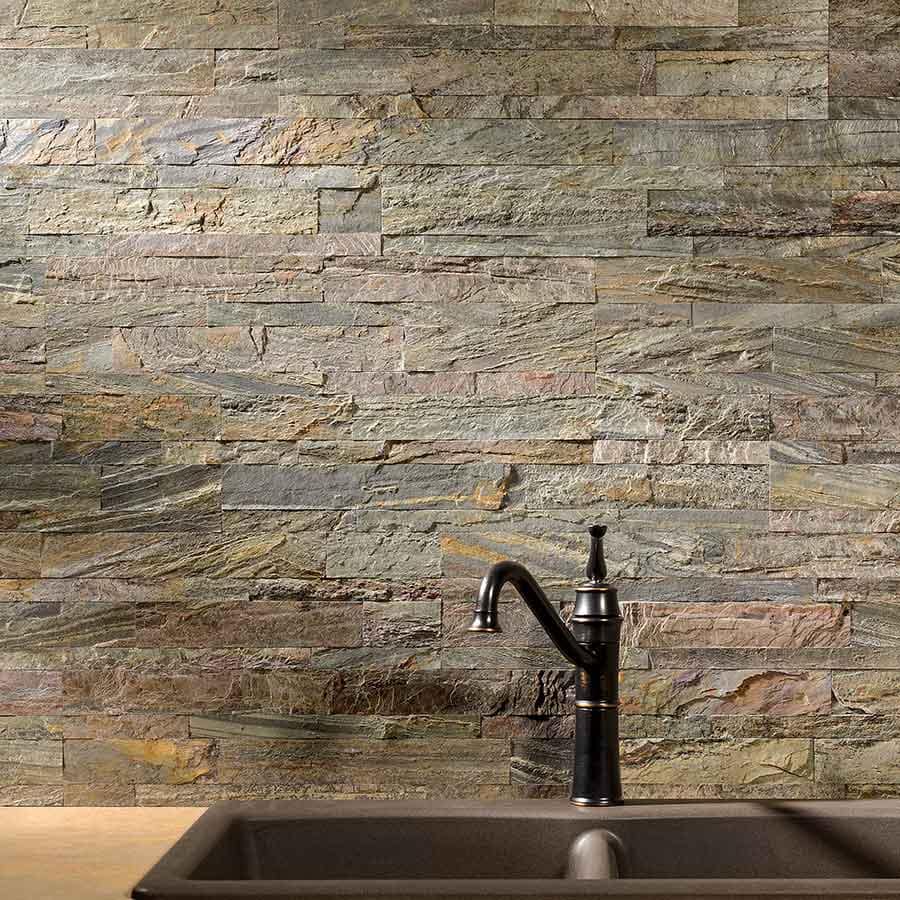 slate tile backsplash